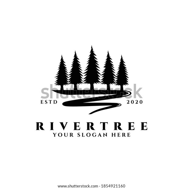River Tree Logo Vector Illustration Design Stock Vector (Royalty Free ...
