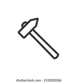 Riveting Hammer Isolated Outline Icon Stock Vector (Royalty Free ...