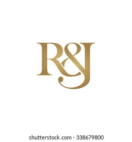 Rj Initial Logo Ampersand Monogram Golden Stock Vector (Royalty Free ...