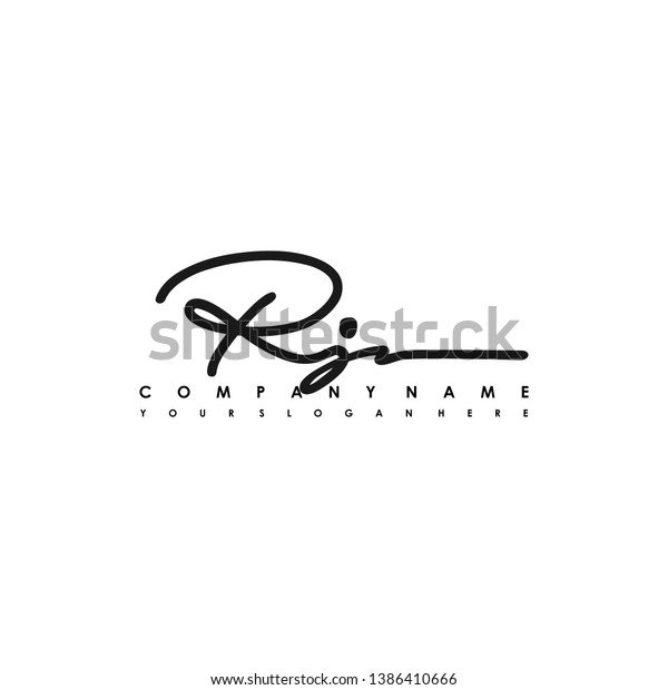 Rj Initial Signature Logo Handwriting Logo Stock Vector (Royalty Free ...