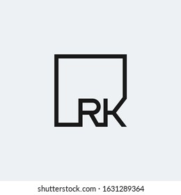 Rk Monogram Logo Inside Square Stock Vector (Royalty Free) 1631289364 ...