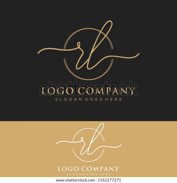 Rl Initial Letters Handwriting Signature Logo Stock Vector (Royalty ...