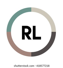 Rl Letters Four Colors Abstract Background Stock Vector (Royalty Free ...