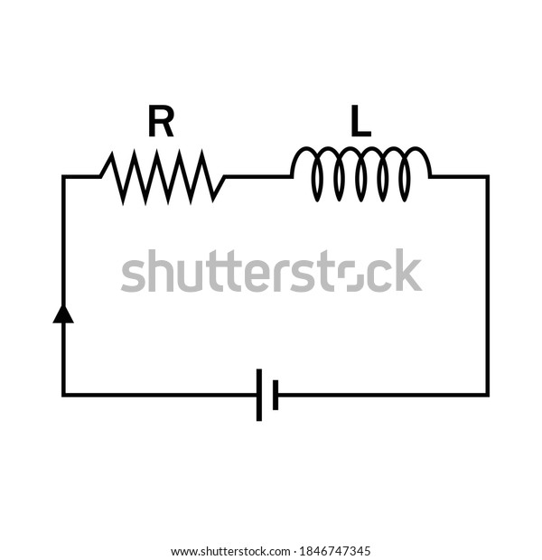 Rl Series Circuit On White Background Stock Vector (Royalty Free ...