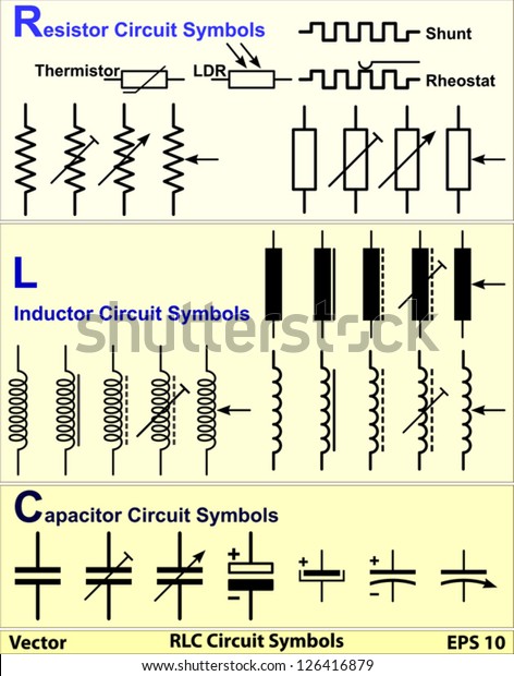 Rlc Circuit Symbols Stock Vector (Royalty Free) 126416879