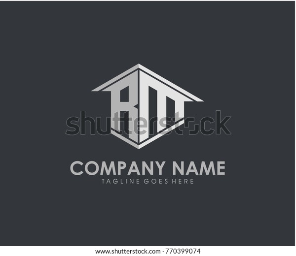 Rm Initial Constructionreal Estatehome Letter Logo Stock Vector ...