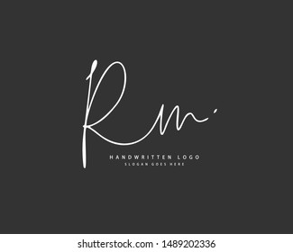 Rm Initial Handwriting Handwritten Logo Identity Stock Vector (Royalty ...