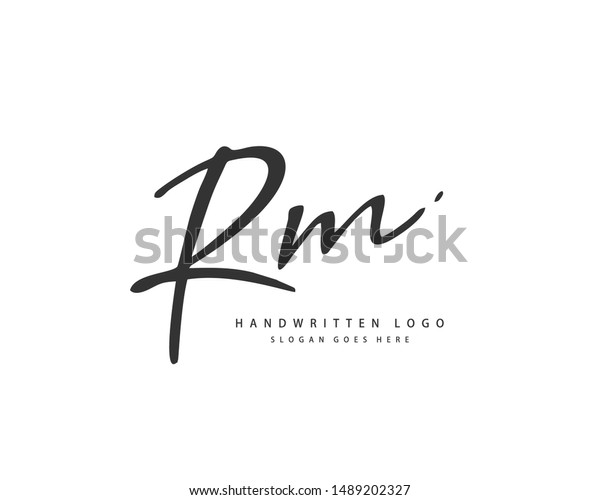 Rm Initial Handwriting Handwritten Logo Identity Stock Vector (Royalty ...
