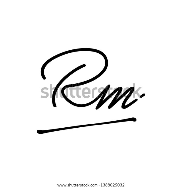 Rm Initial Signature Logo Handwriting Logo Stock Vector (Royalty Free ...