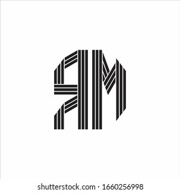 Rm Logo Monogram Outline Style Linked Stock Vector (Royalty Free ...
