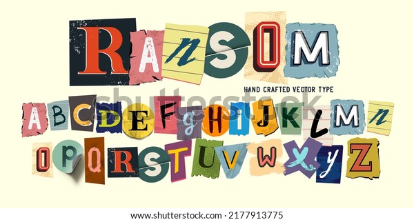 Rnadom Collection Scrap Letters Ransom Note Stock Vector (Royalty Free ...