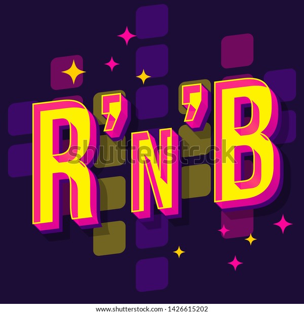 Rnb Vintage 3d Vector Lettering Retro Stock Vector (Royalty Free ...
