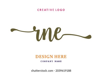 Rne Lettering Logo Simple Easy Understand Stock Vector (Royalty Free ...
