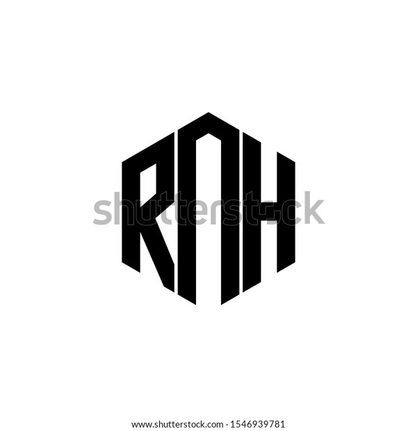 Rnh Letter Logo Design Polygon Monogram Stock Vector (Royalty Free ...