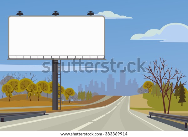 Road Banner Vector Flat Illustration Stock Vector (Royalty Free) 383369914