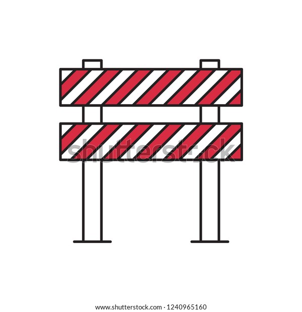 Road Block Sign Traffic Barrier Vector Stock Vector (Royalty Free ...