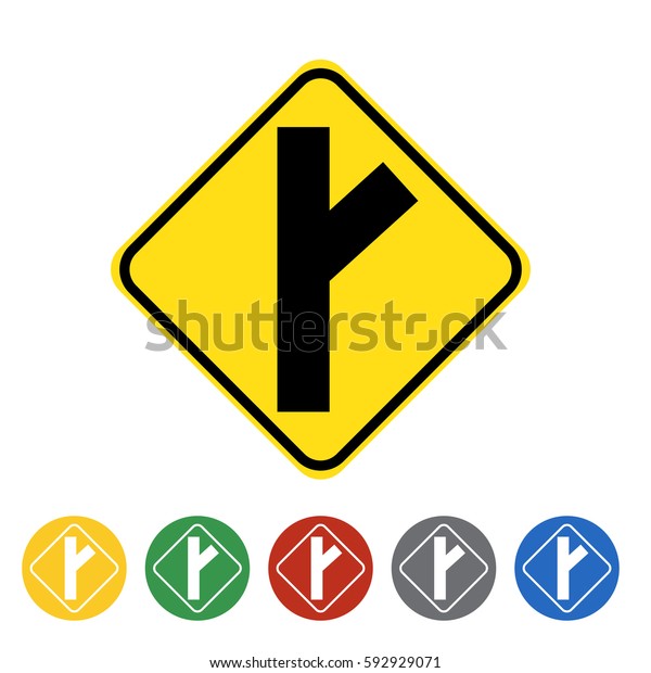 Road Branching Off Right Icon Setvector Stock Vector (Royalty Free ...