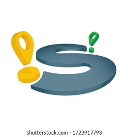 Road Cartoon Style Road Start End Stock Vector (Royalty Free ...