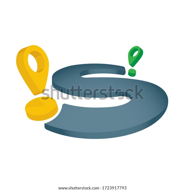 Road Cartoon Style Road Start End Stock Vector (Royalty Free ...
