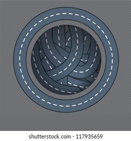 Road Circle Black On Vector Stock Vector (Royalty Free) 117935659 ...
