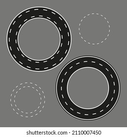Road Circle Vector Illustration Cartoon Setgray Stock Vector (Royalty ...