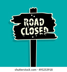 Road Closed Sign Vector Illustration Stock Vector (Royalty Free ...