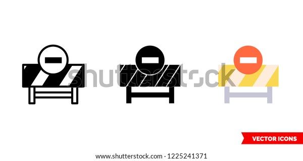 Road Closure Icon 3 Types Color Stock Vector (Royalty Free) 1225241371 ...