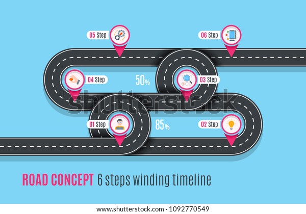 Road Concept Timeline Infographic Chart Flat Stock Vector (Royalty Free ...