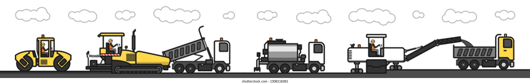 Road Construction Illustration Stock Vector (Royalty Free) 1308118381 ...