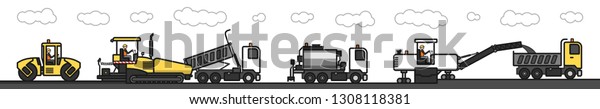 Road Construction Illustration Stock Vector (Royalty Free) 1308118381 ...