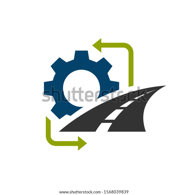 Road Construction Logo Road Maintenance Creative Stock Vector (Royalty ...