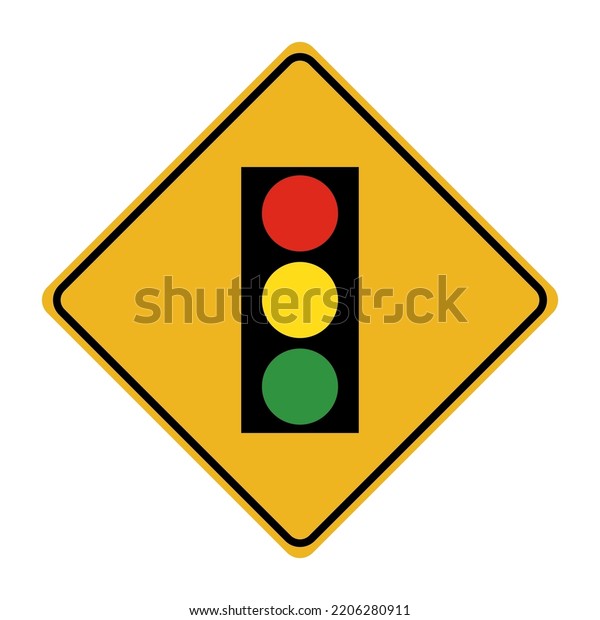 Road Construction Traffic Light Sign Vector Stock Vector (Royalty Free ...
