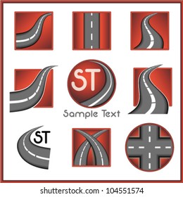 Road Direction Related Vector Mark Collection Stock Vector (Royalty ...