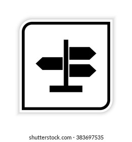 Road Direction Sign Vector Icon Stock Vector (Royalty Free) 383697535 ...