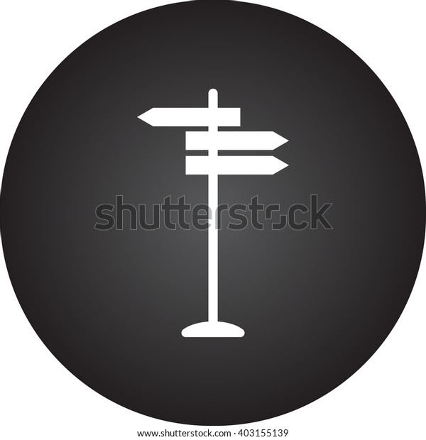 Road Directions Sign Simple Icon On Stock Vector (Royalty Free ...