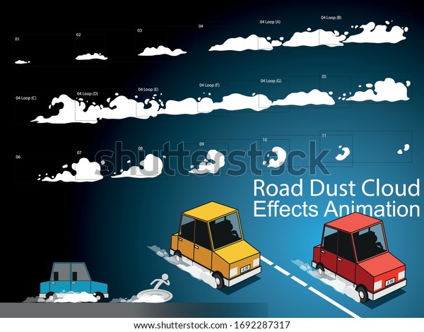 Road Dust Cloud Driving Car Motorcycle Stock Vector (Royalty Free ...