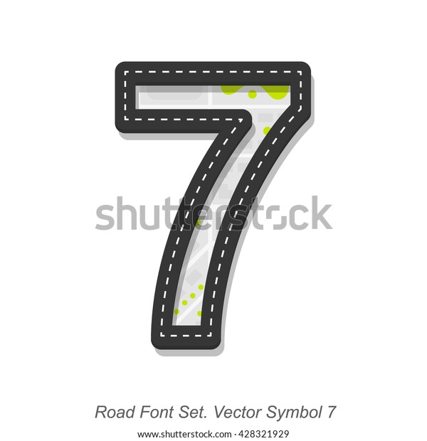 Road Font Sign Symbol 7 Object Stock Vector (Royalty Free) 428321929 ...