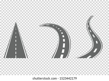 Road Highway Elements Set Isolated On Stock Vector (Royalty Free ...