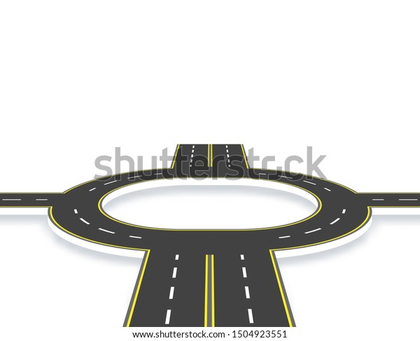 Road Highway Roundabout Top View Perspective 스톡 벡터(로열티 프리) 1504923551 ...