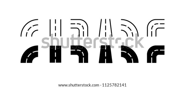 Road Icon Design Vector Symbol Asphalt Stock Vector (Royalty Free ...