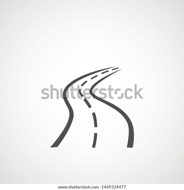 road icon symbol vector logo element. Map, navigation, direction and travel