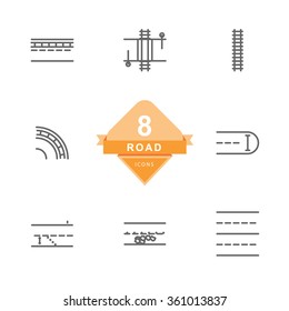 Road Icons Line Icons Stock Vector (Royalty Free) 361013837 | Shutterstock