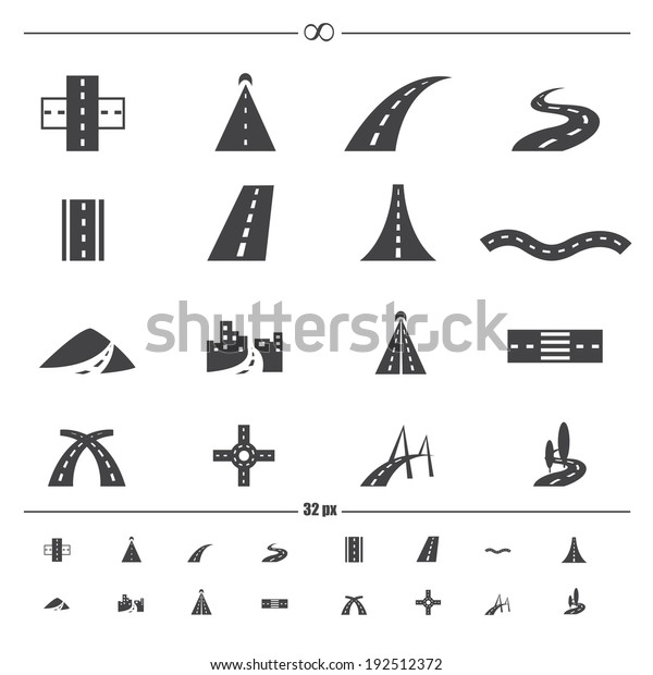 Straßensymbole.Vektor eps10 Stock-Vektorgrafik (Lizenzfrei) 192512372