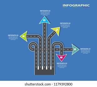 Road Infographic Information Graphics Template Winding Stock Vector ...