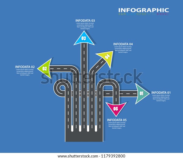 Road Infographic Information Graphics Template Winding Stock Vector ...