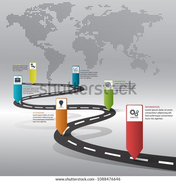 Road Infographic Template 6 Options Can Stock Vector (Royalty Free ...