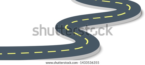 Road Isolated On White Background Vector Stock Vector (Royalty Free ...