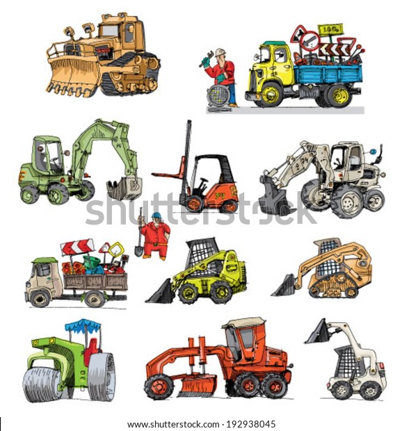 Road Machines Set Cartoon Stock Vector (Royalty Free) 192938045