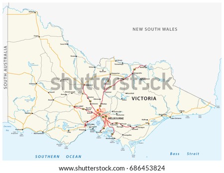 Road Map Australian State Victoria Stock Vector (Royalty Free ...