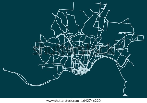 Road Map Cincinnati Ohio United States Stock Vector (Royalty Free ...